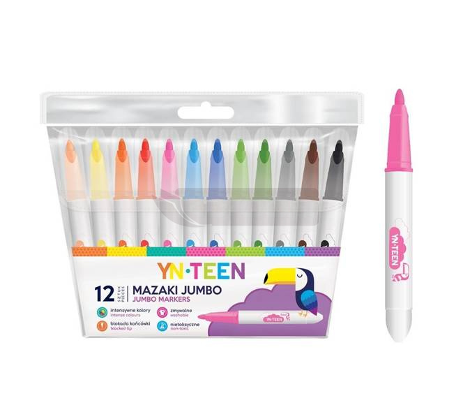 Mazaki Jumbo 12 kolorów YN TEEN | PAPIERNICZE \ Flamastry | Hurtownia ...